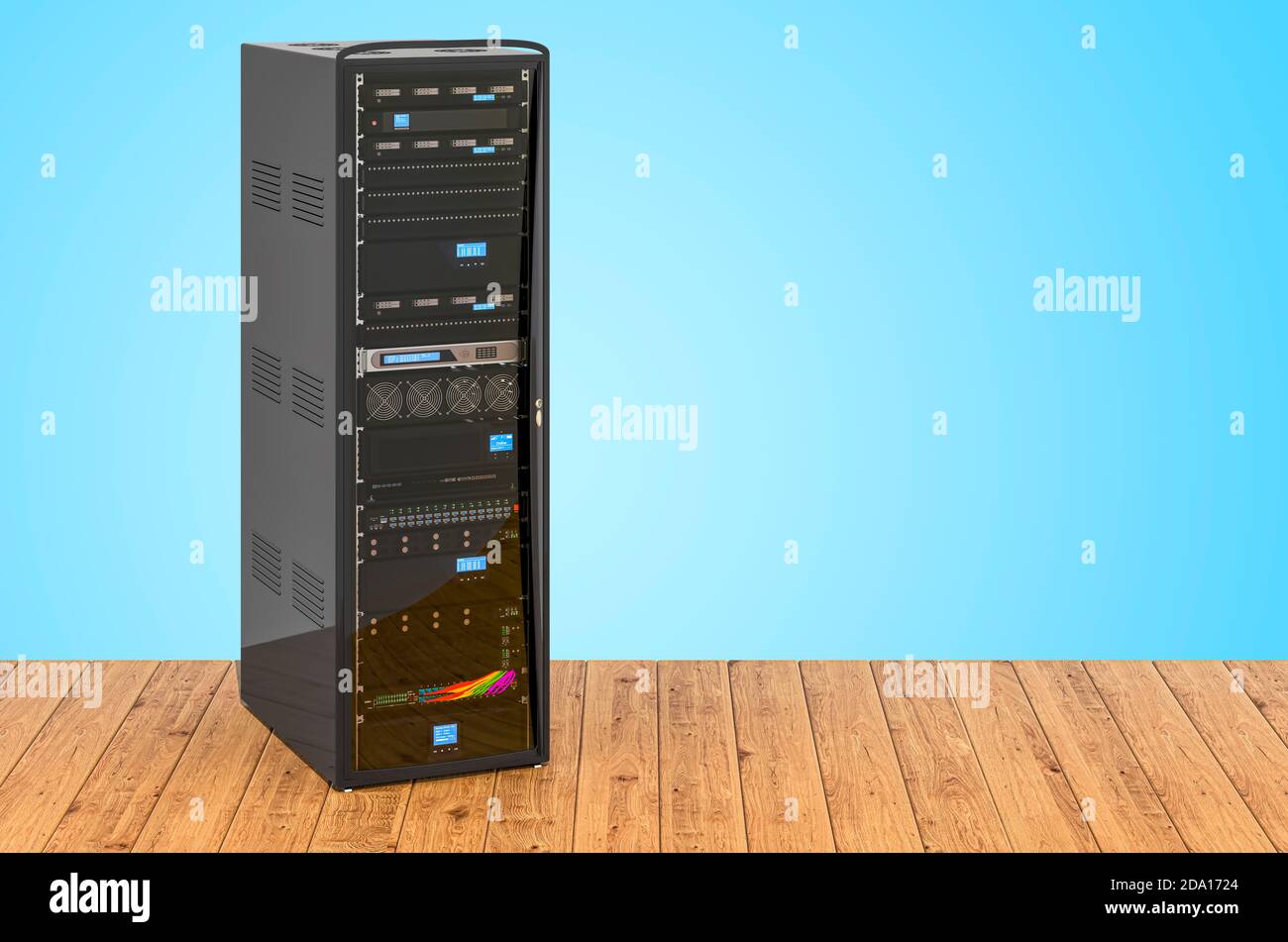 Computer Server on the wooden planks, 3D rendering Stock Photo - Alamy