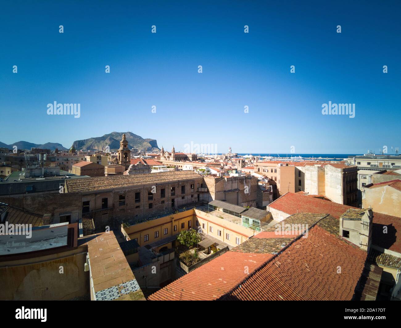 Urban landscape of Palermo the main city of Sicily in Italy. Here the ...
