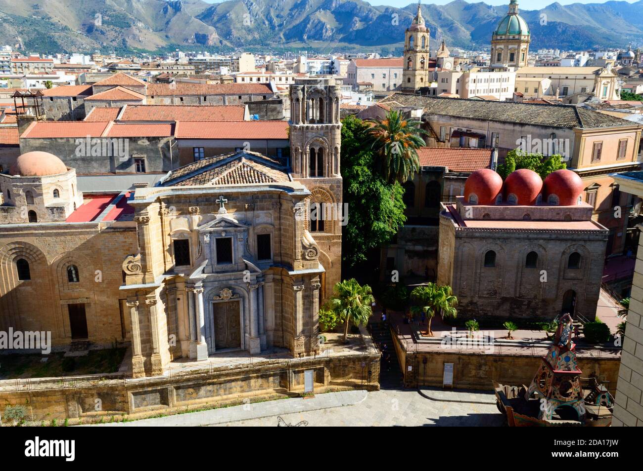 Urban landscape of Palermo the main city of Sicily in Italy. Here the ...