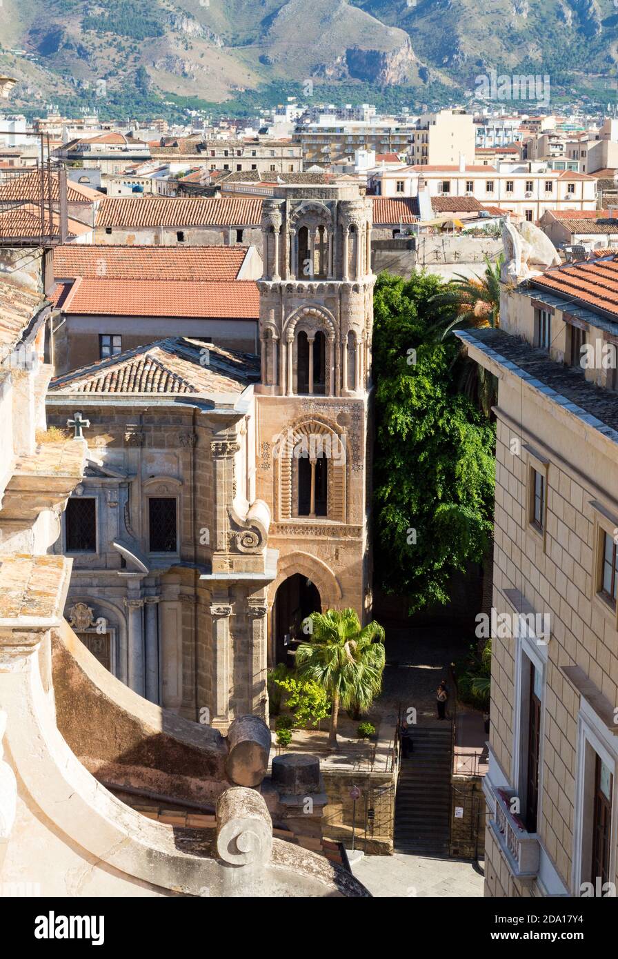 Urban landscape of Palermo the main city of Sicily in Italy. Here the ...