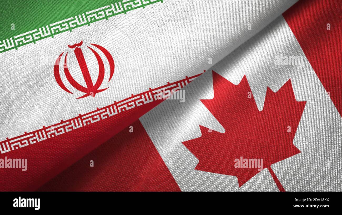 Iran and Canada two flags textile cloth, fabric texture Stock Photo - Alamy
