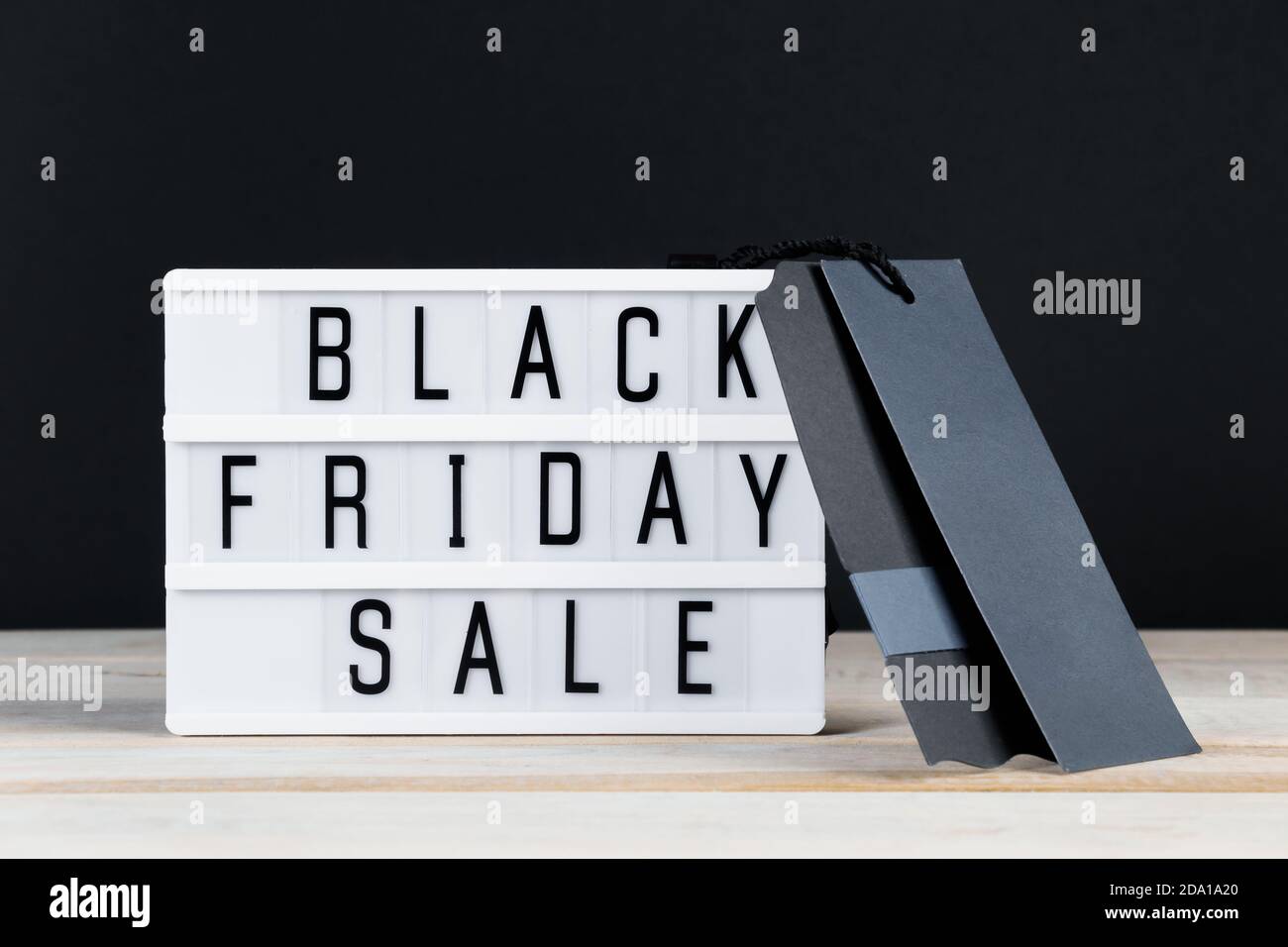 Black Friday sale. Label and lightbox on dark background Stock Photo ...