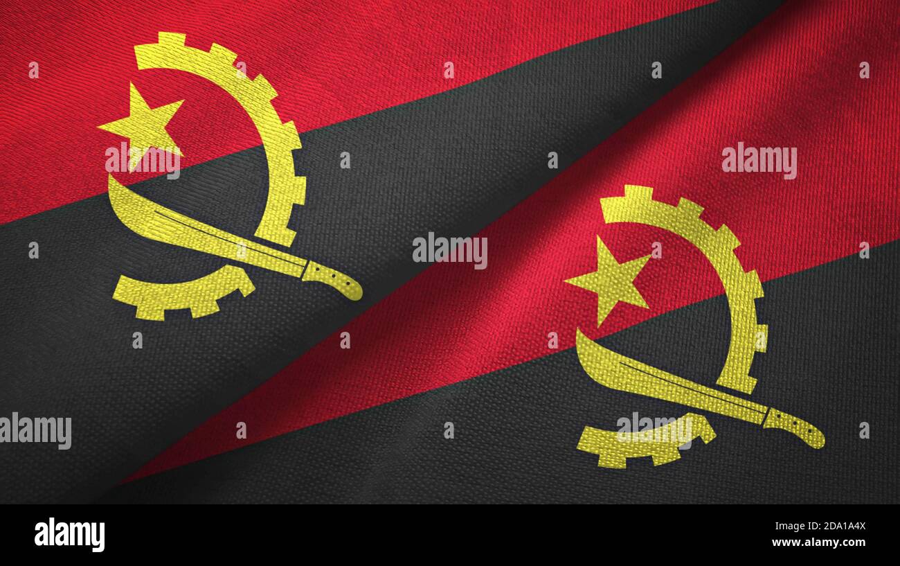 Angola two flags textile cloth, fabric texture Stock Photo - Alamy