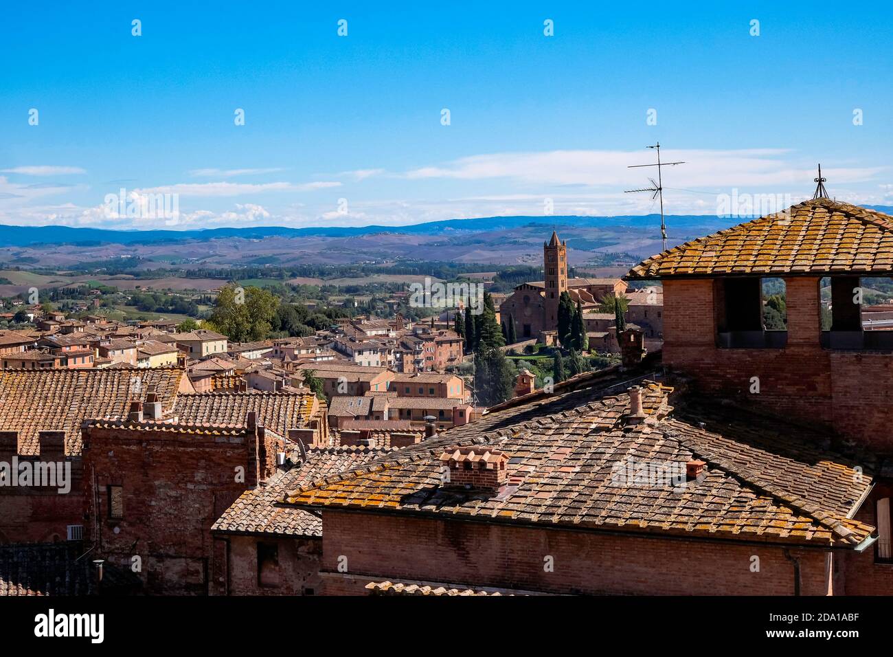 Aerial View of Siena from Facciatone - Red Tiled Traditional Rooftops ...