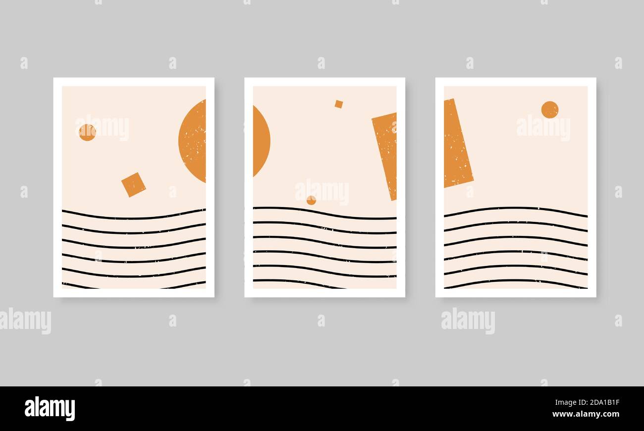 Modern abstract set aesthetic backgrounds with geometric balance shapes ...