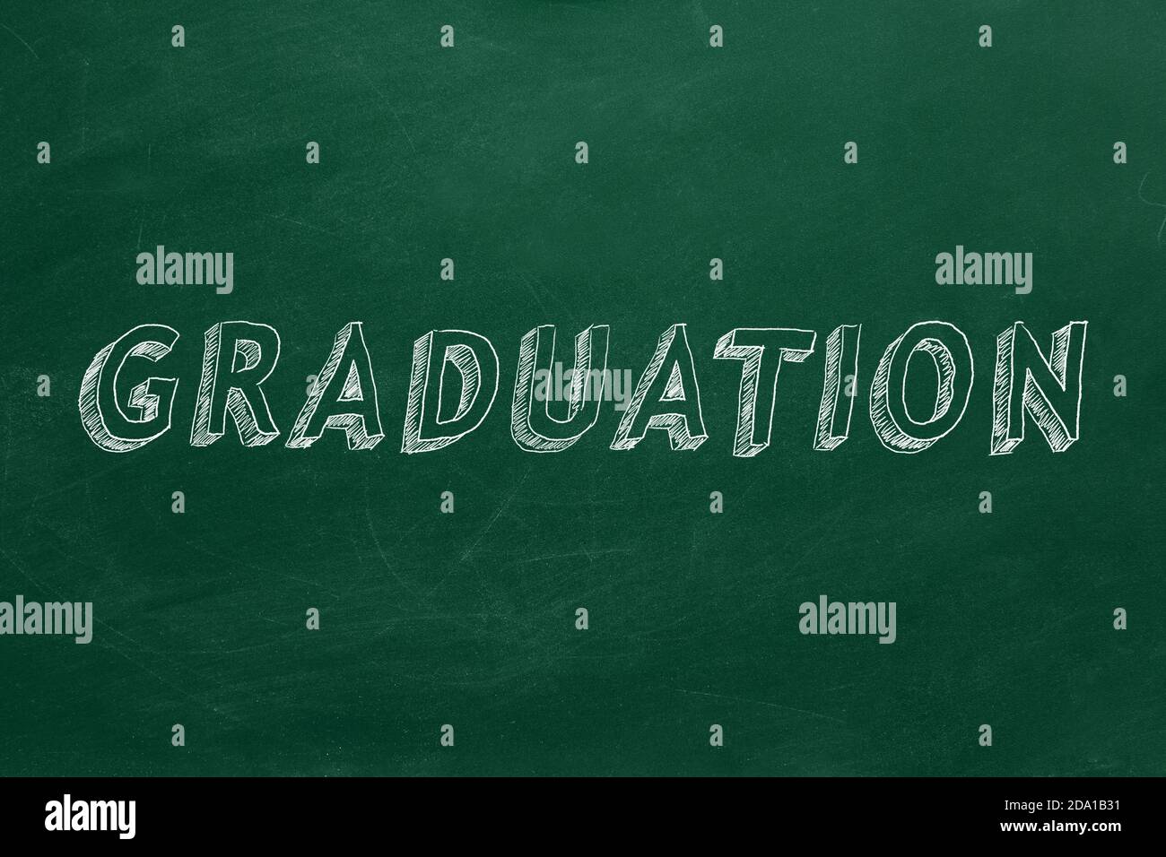 Hand drawing "Graduation" on green chalkboard Stock Photo - Alamy