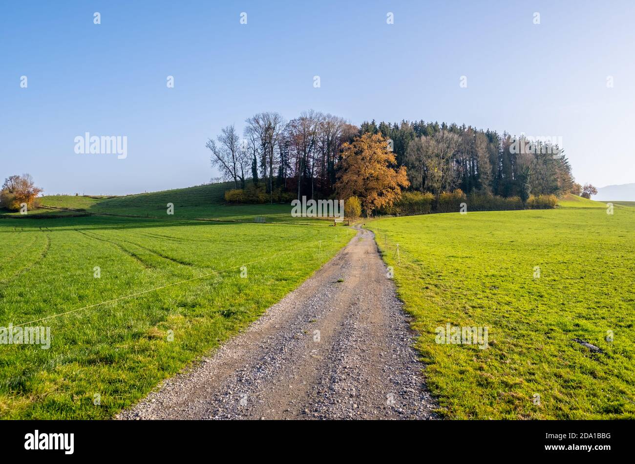 natural road with autumn landscape Stock Photo - Alamy