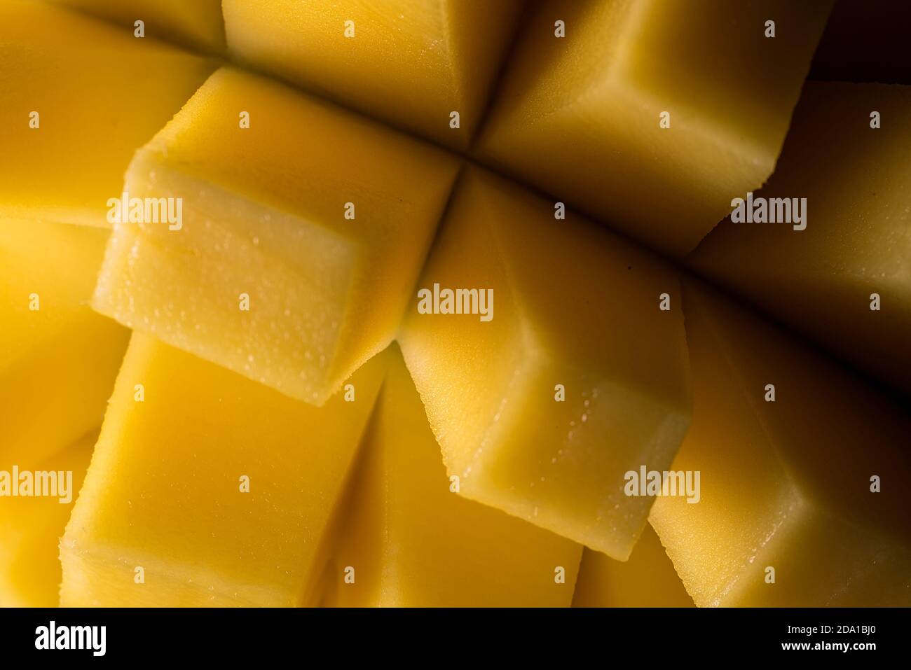 Ripe mango diced close up. Healthy eating with natural products ...