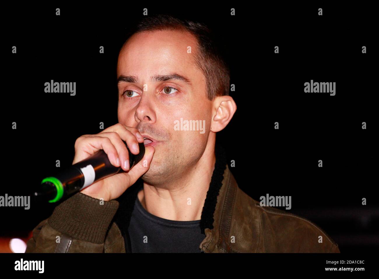 Samuel Eckert bei der CORONAINFO-TOUR mit Bodo Schiffmann auf dem ...