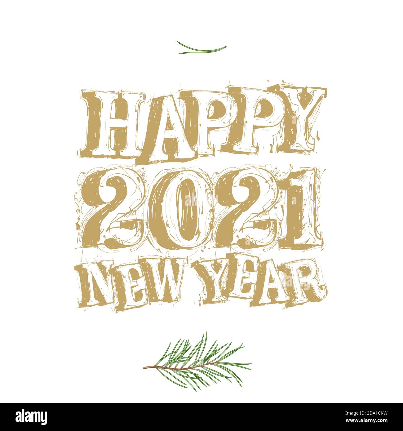 Happy new year 2021 calligraphic Stock Vector Images - Alamy