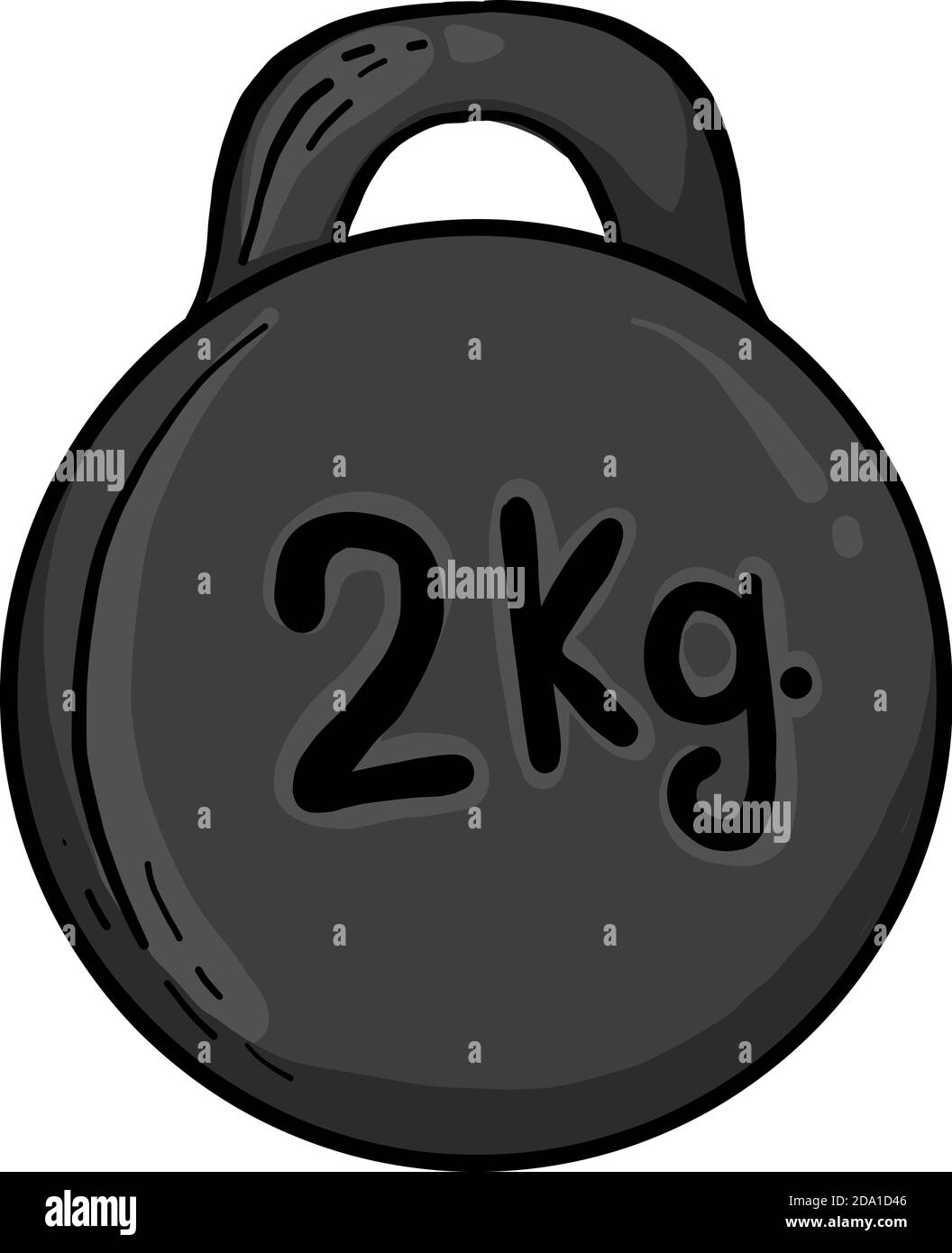 2Kg kettleball,illustration,vector on white background Stock Vector ...