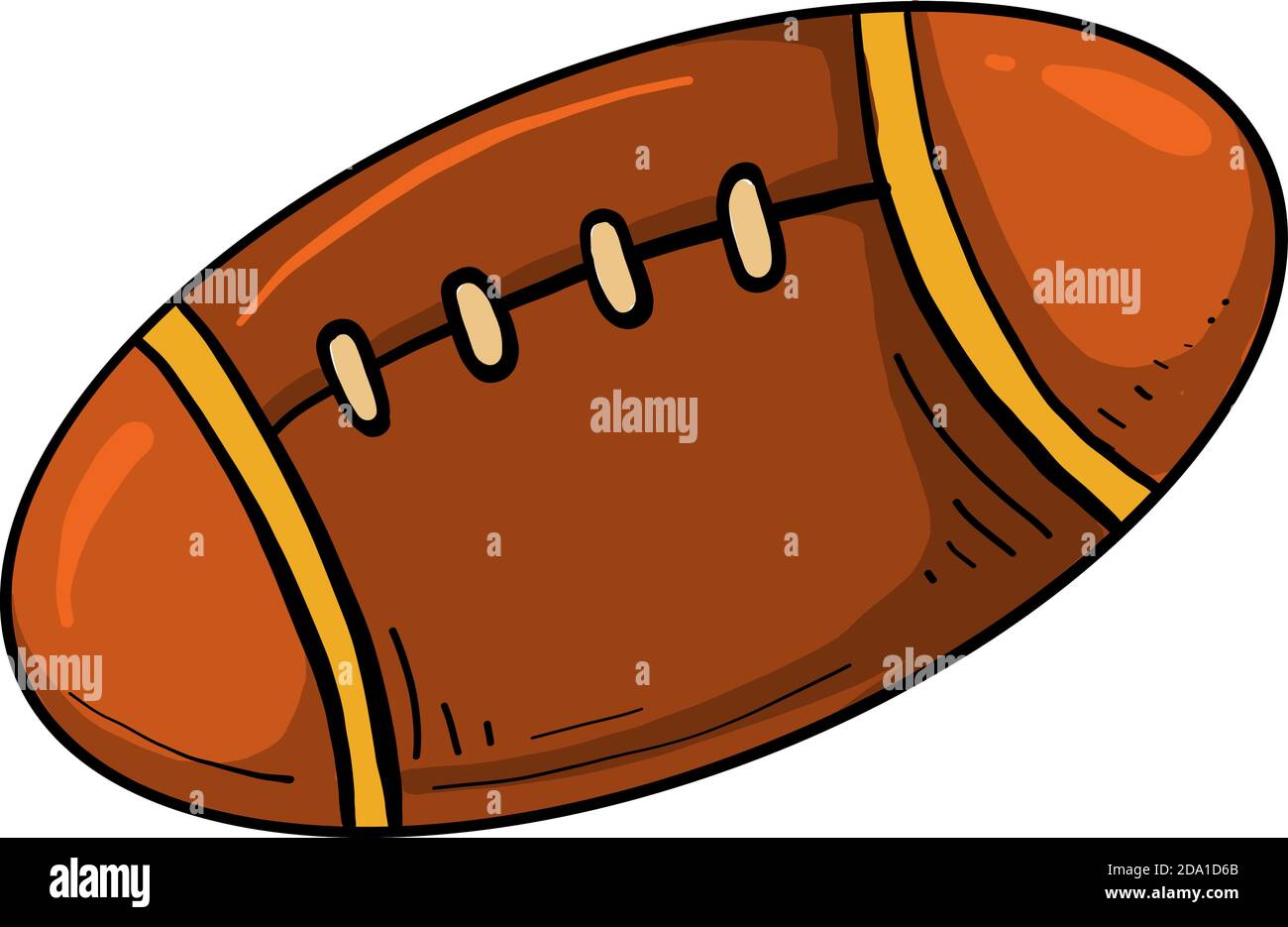 Small orange american football,illustration,vector on white background ...