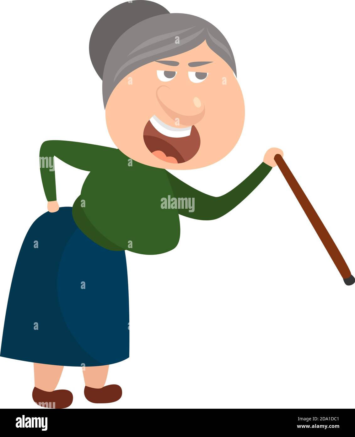Angry old lady,illustration,vector on white background Stock Vector ...