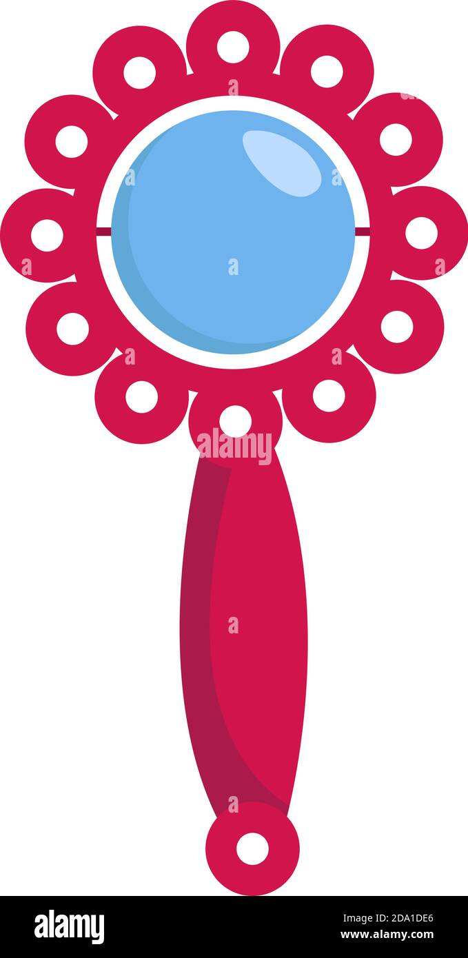 Pink baby rattle,illustration,vector on white background Stock Vector ...