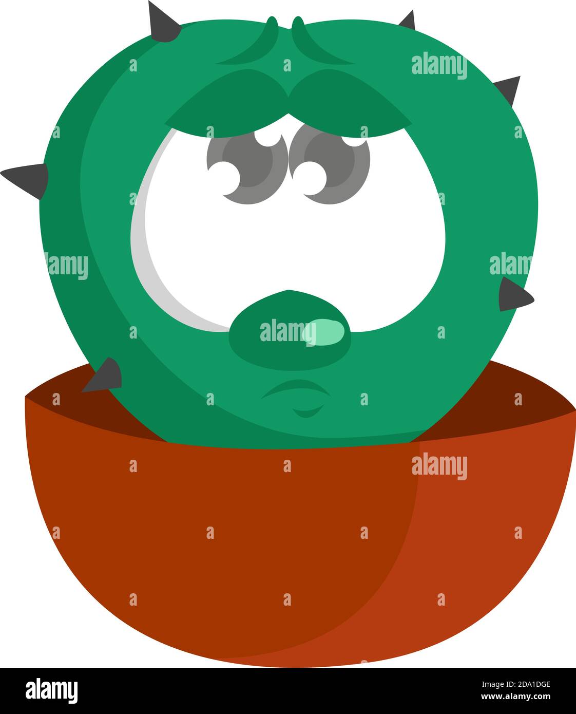 Sad cactus,illustration,vector on white background Stock Vector Image ...