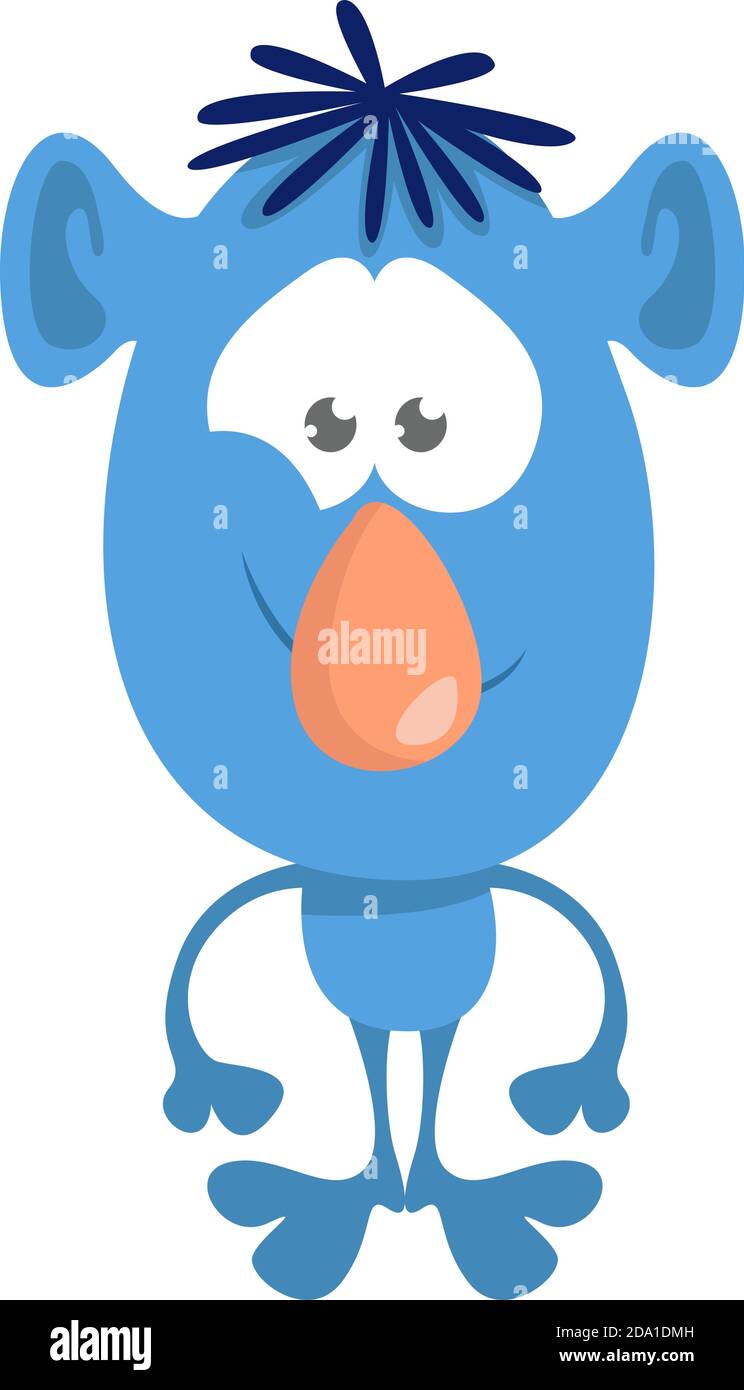 Alien with big nose and ears,illustration,vector on white background ...