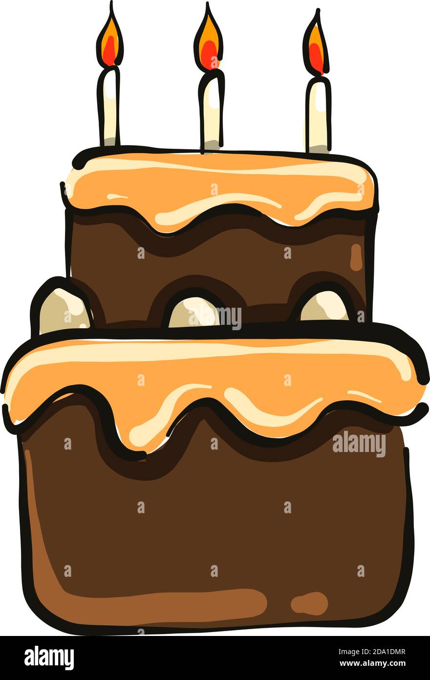 Big chocolate cake,illustration,vector on white background Stock Vector ...