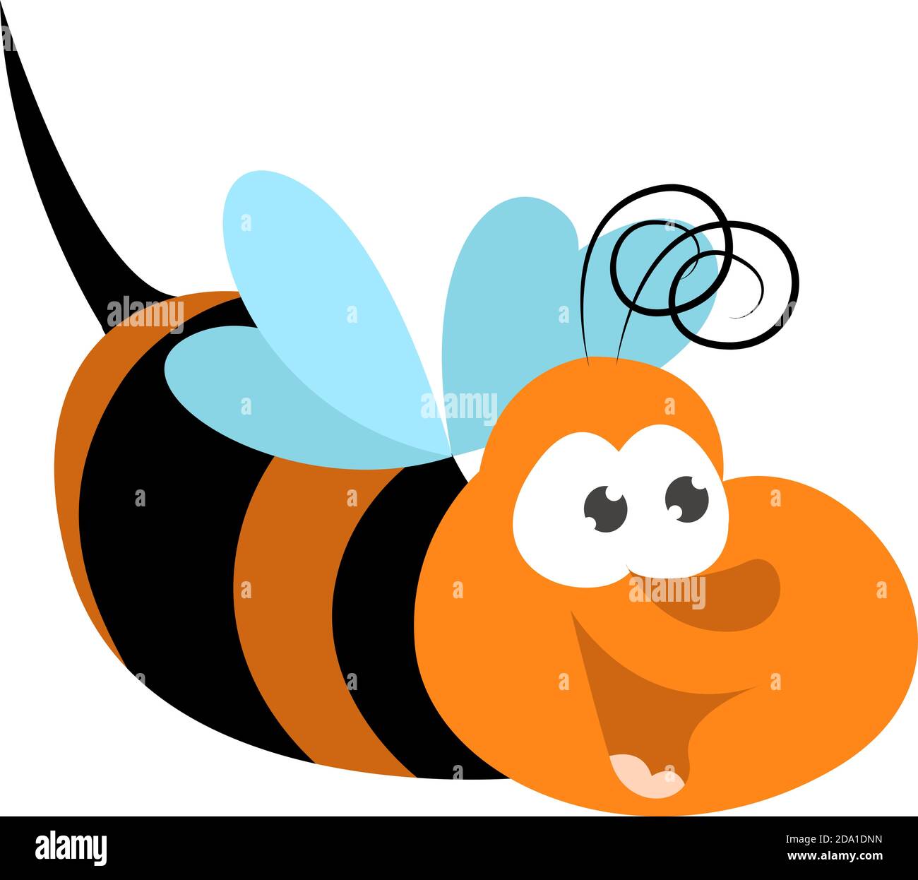 Happy bee flying,illustration,vector on white background Stock Vector ...