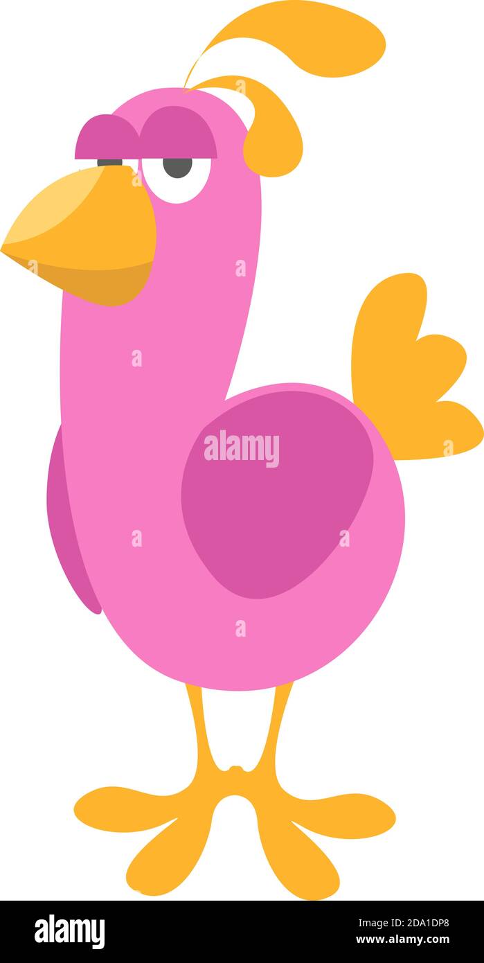 Pink bored bird,illustration,vector on white background Stock Vector ...