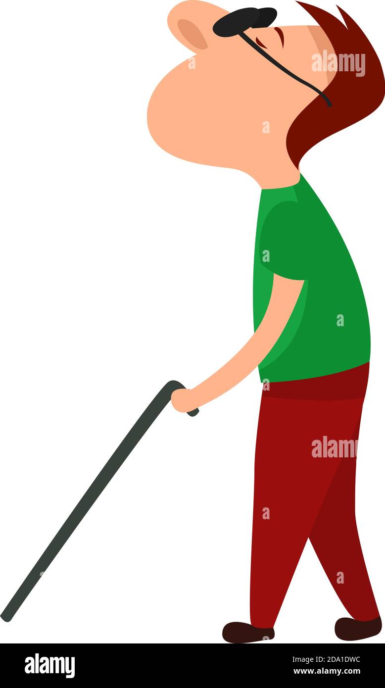 Blind man,illustration,vector on white background Stock Vector Image ...