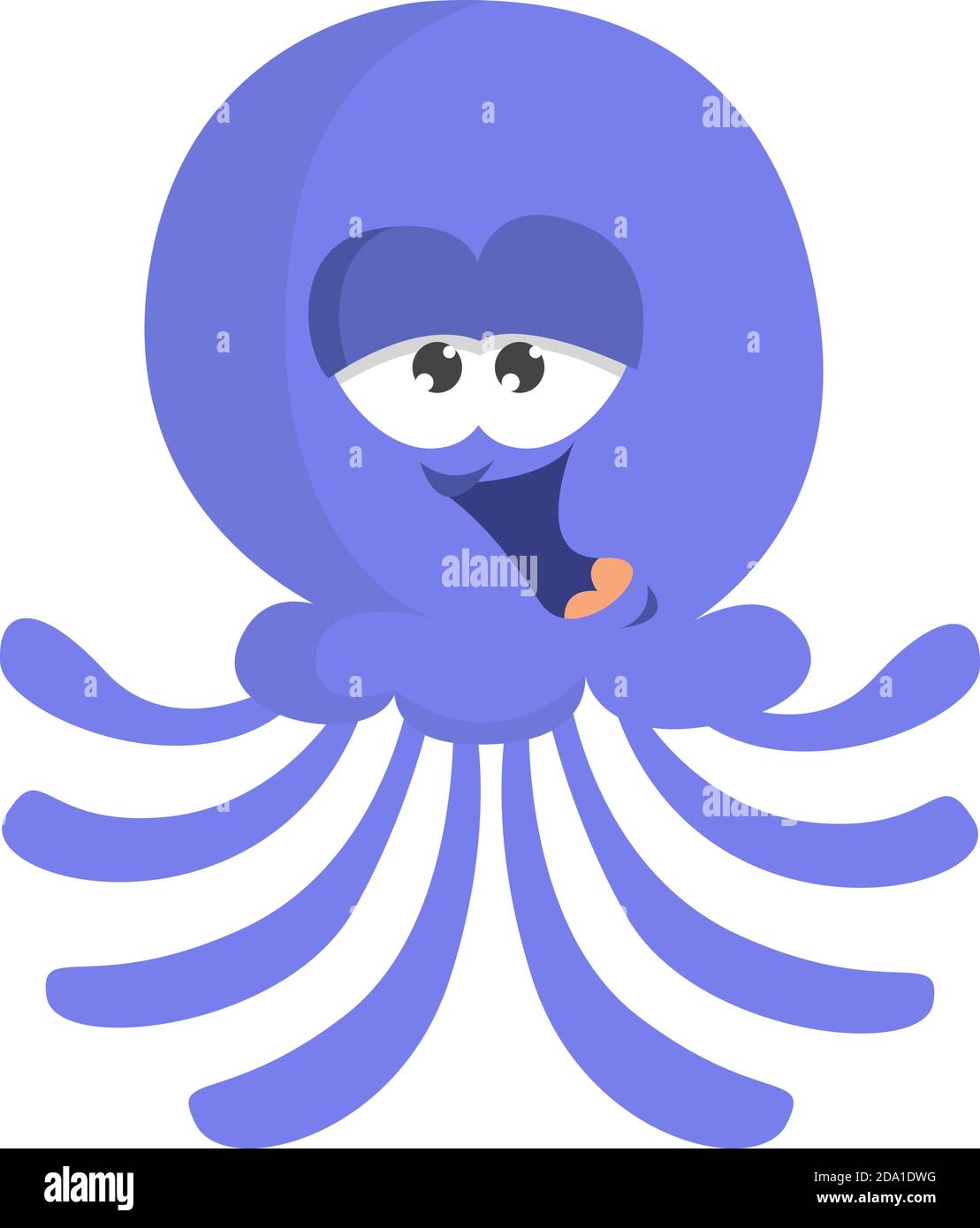 Funny blue octopus,illustration,vector on white background Stock Vector ...