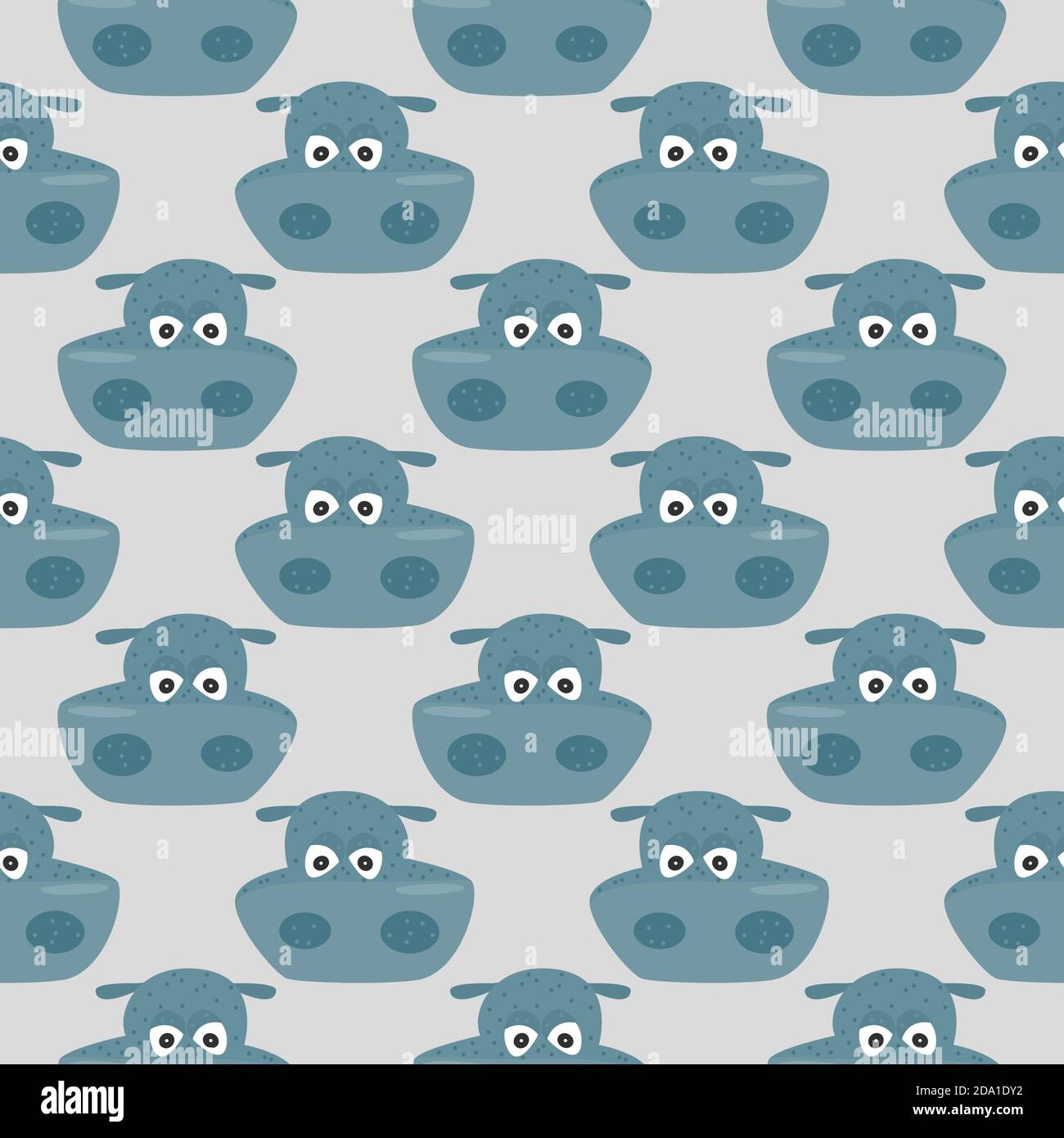 Hippo head , seamless pattern on a grey background Stock Vector Image ...