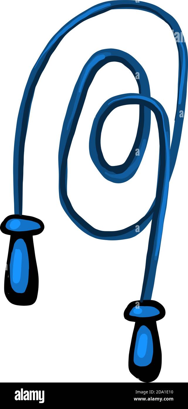 Blue skipping rope,illustration,vector on white background Stock Vector ...