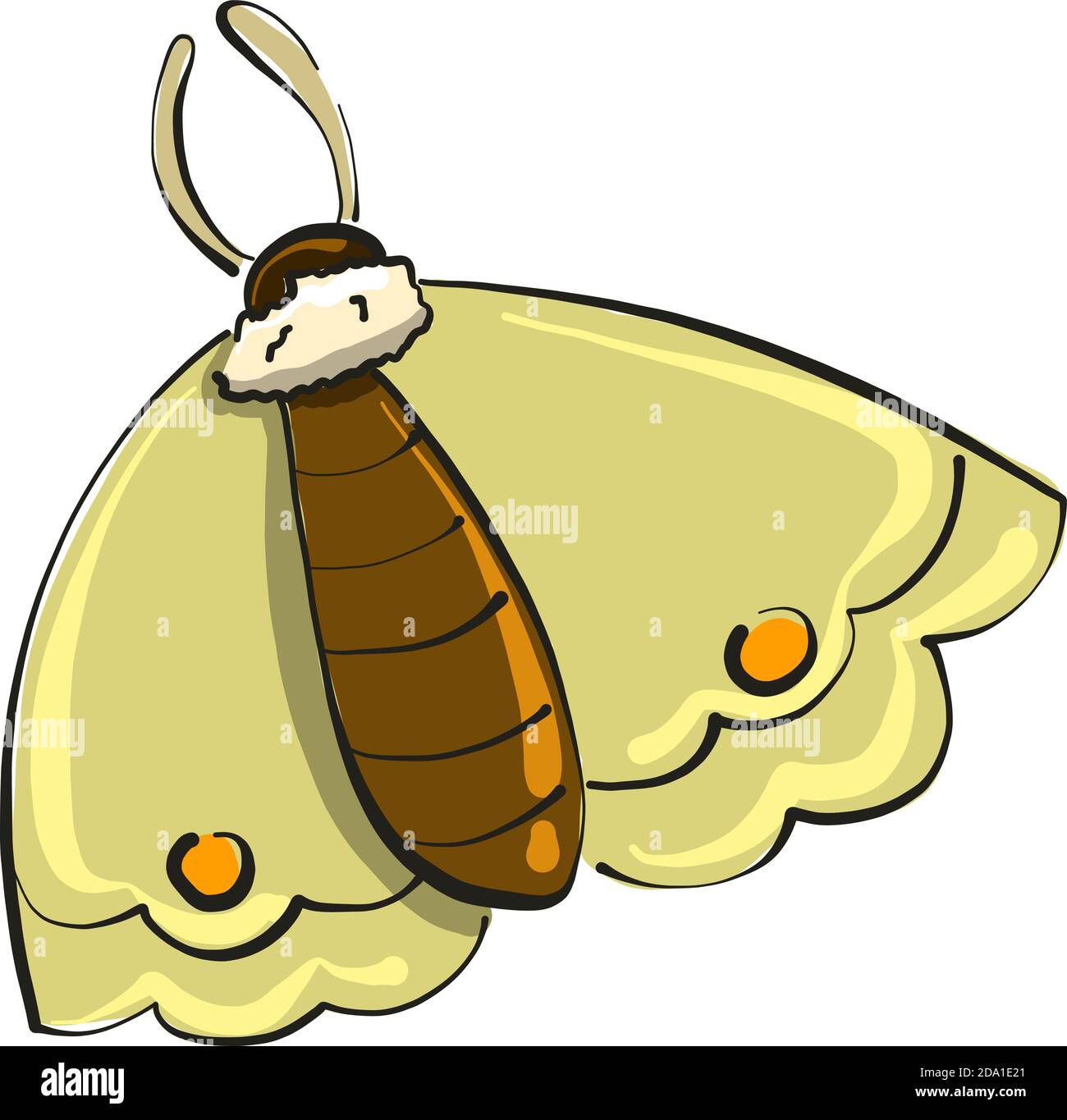 Beautiful yellow butterfly,illustration,vector on white background ...