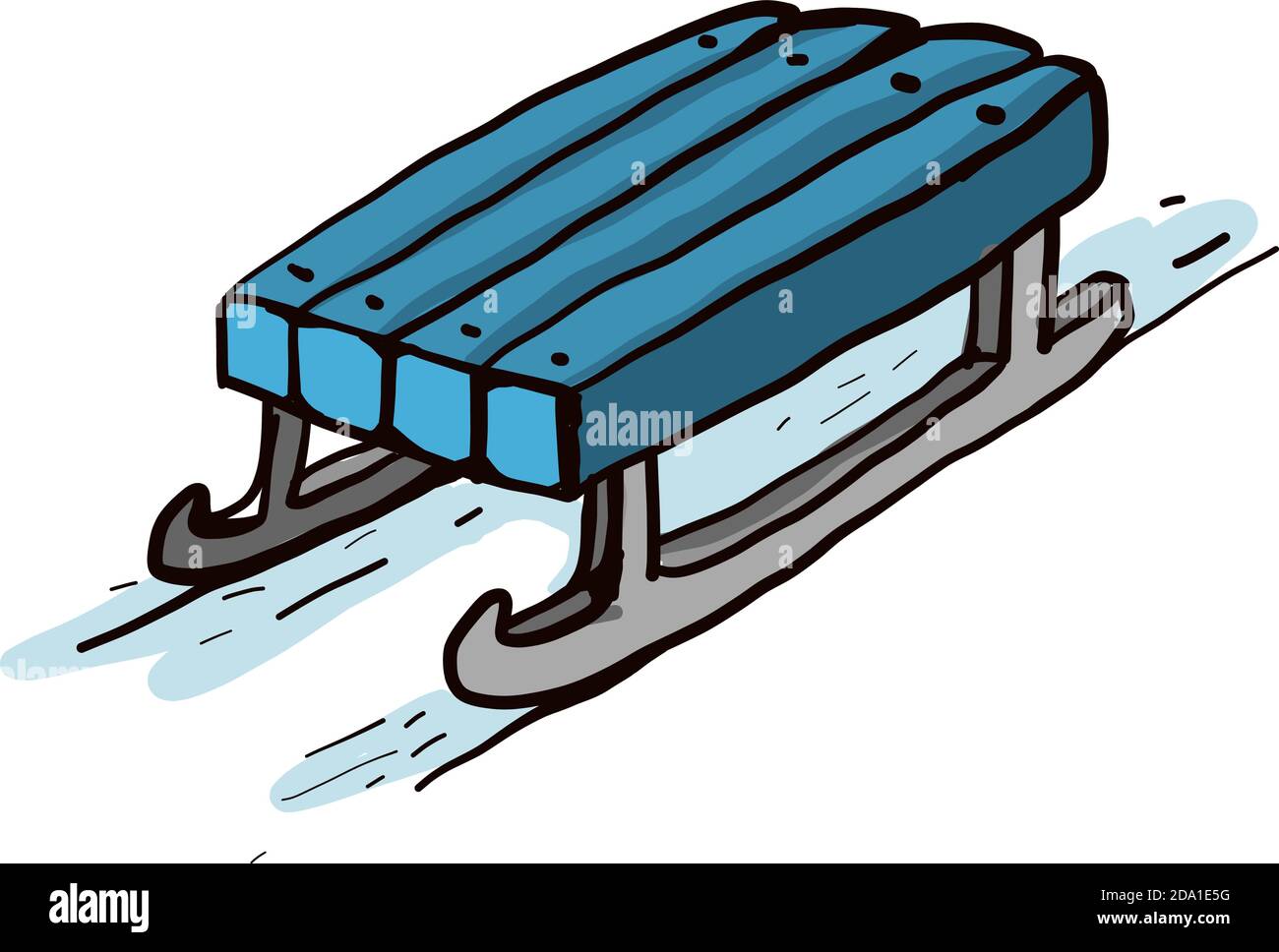 Blue sleigh,illustration,vector on white background Stock Vector Image ...
