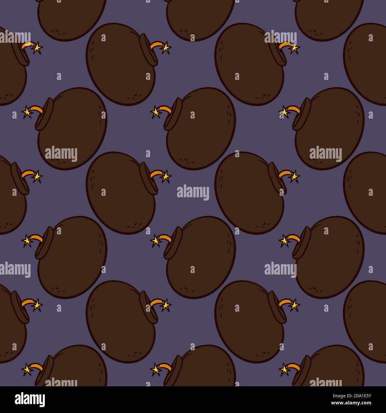Brown bomb , seamless pattern on a purple background Stock Vector Image ...