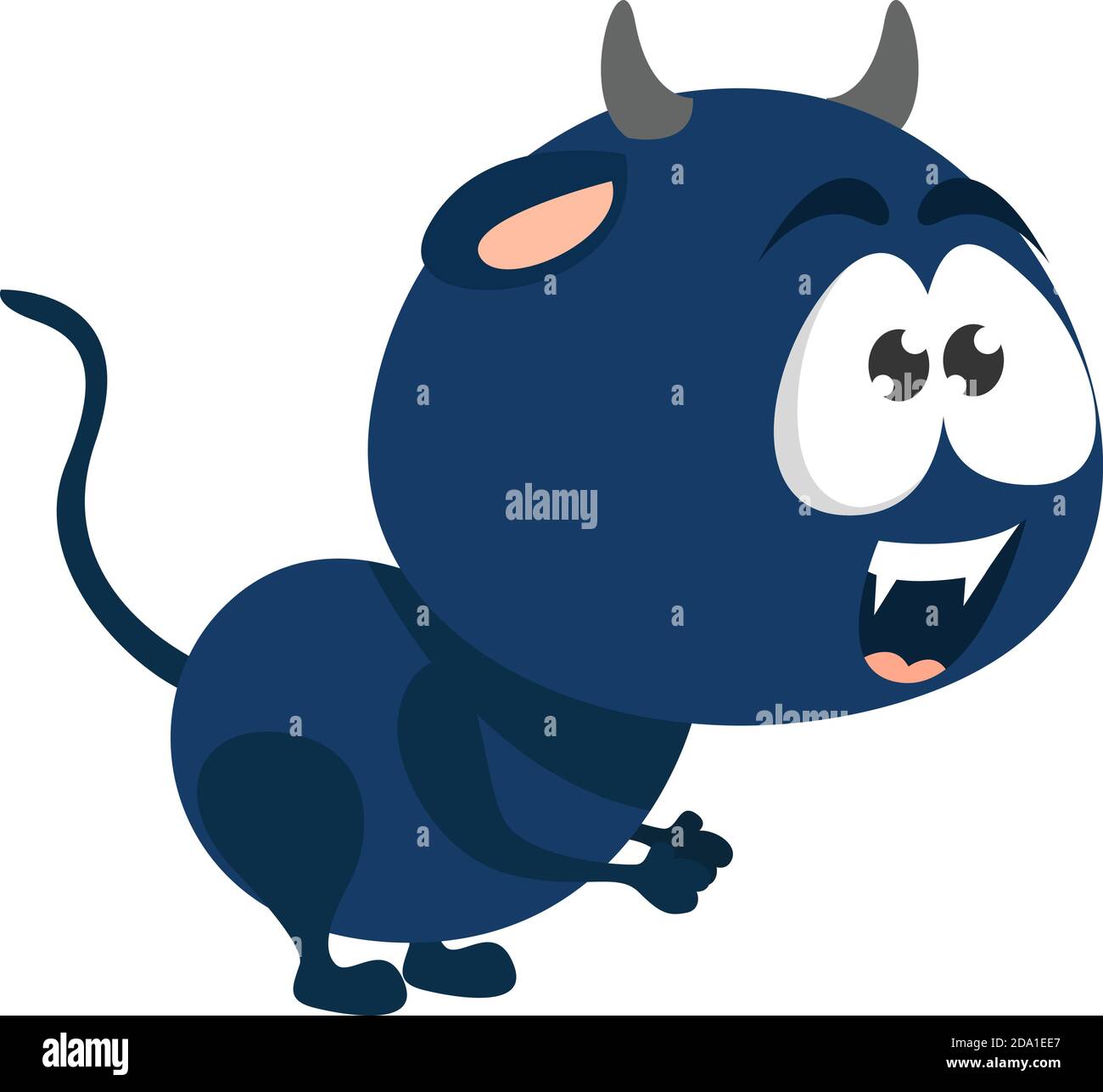 Scary blue cat,illustration,vector on white background Stock Vector ...