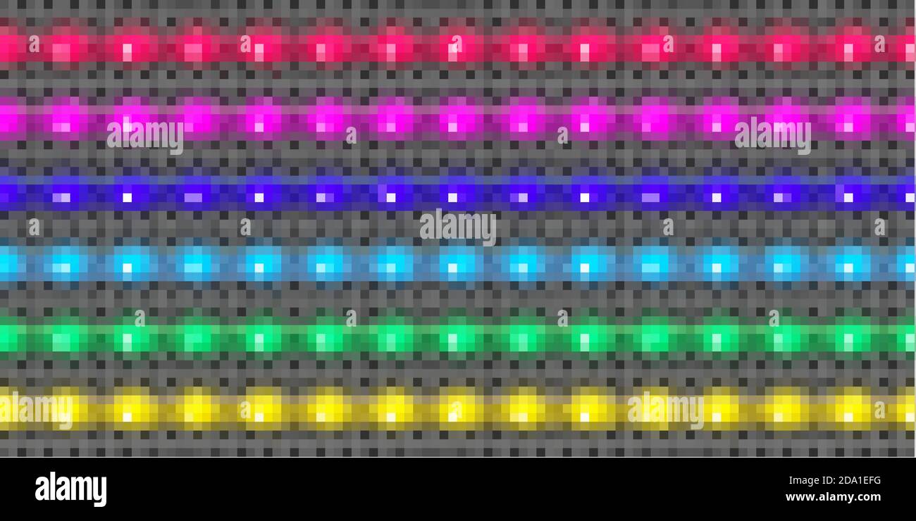 LED strip set. Colorful realistic illuminated tape decoration Stock ...
