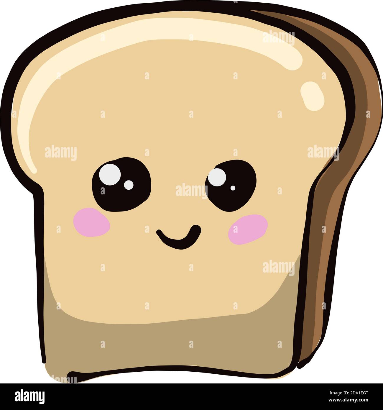 Cute slice of bread,illustration,vector on white background Stock ...