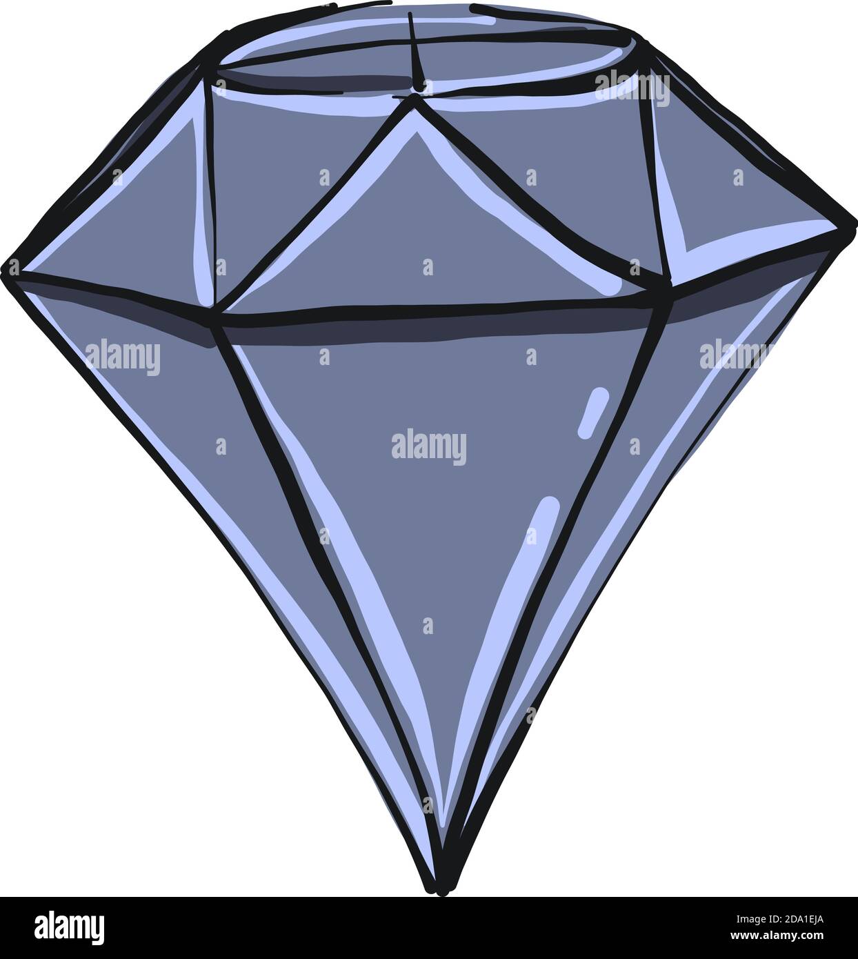 Big blue diamond,illustration,vector on white background Stock Vector ...