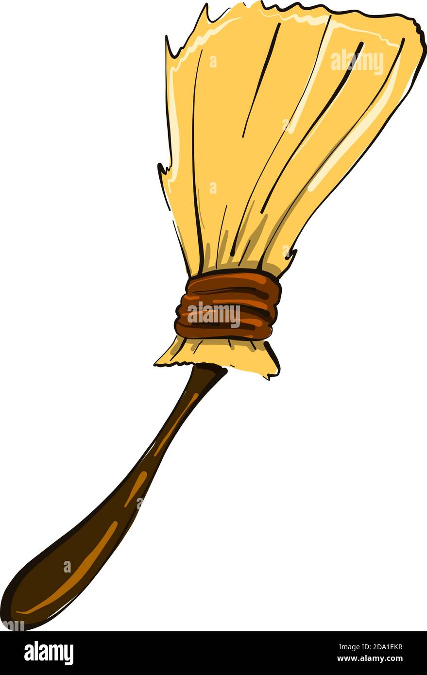 Small broom,illustration,vector on white background Stock Vector Image ...