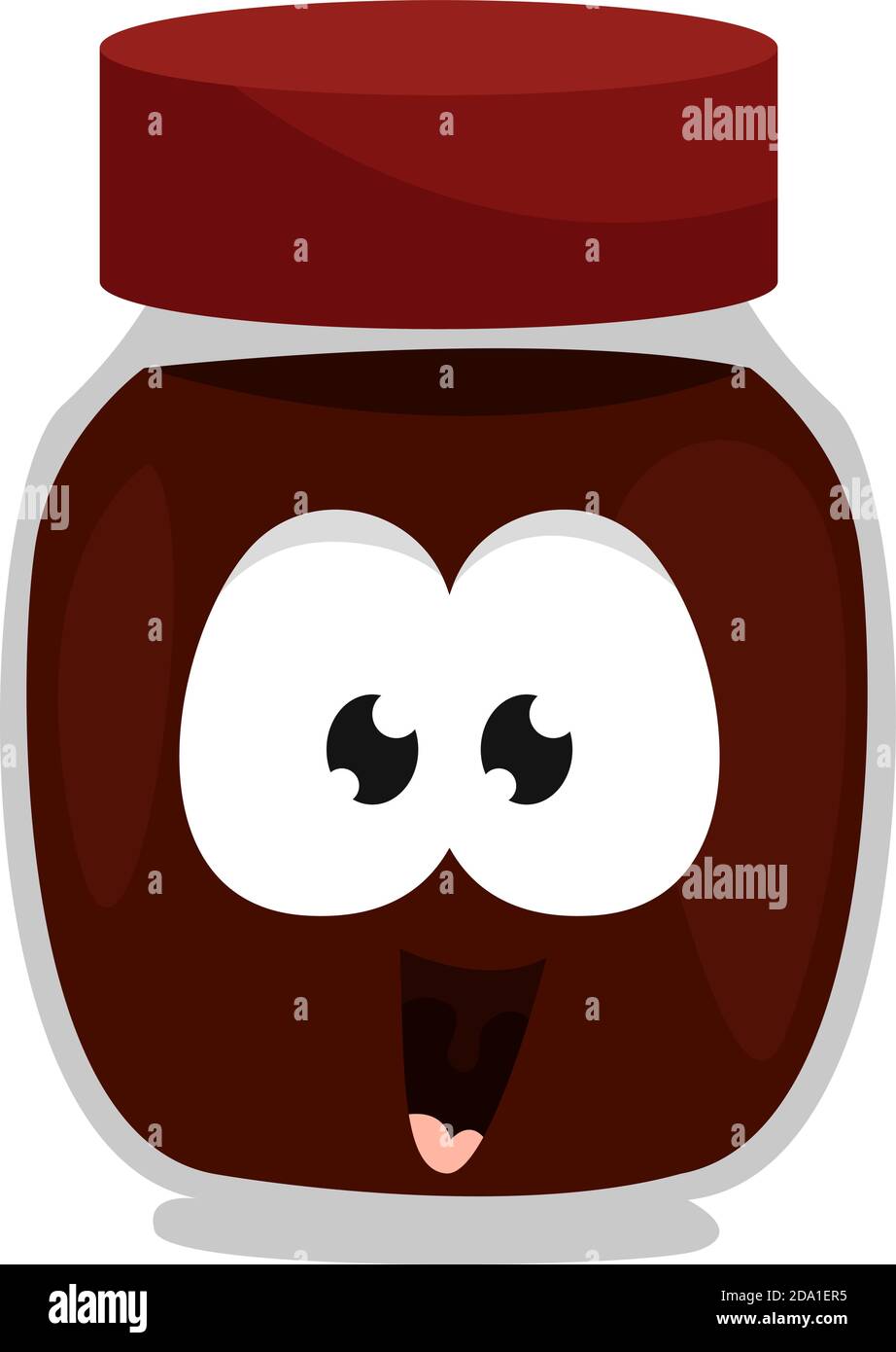 Jar full of chocolate,illustration,vector on white background Stock ...