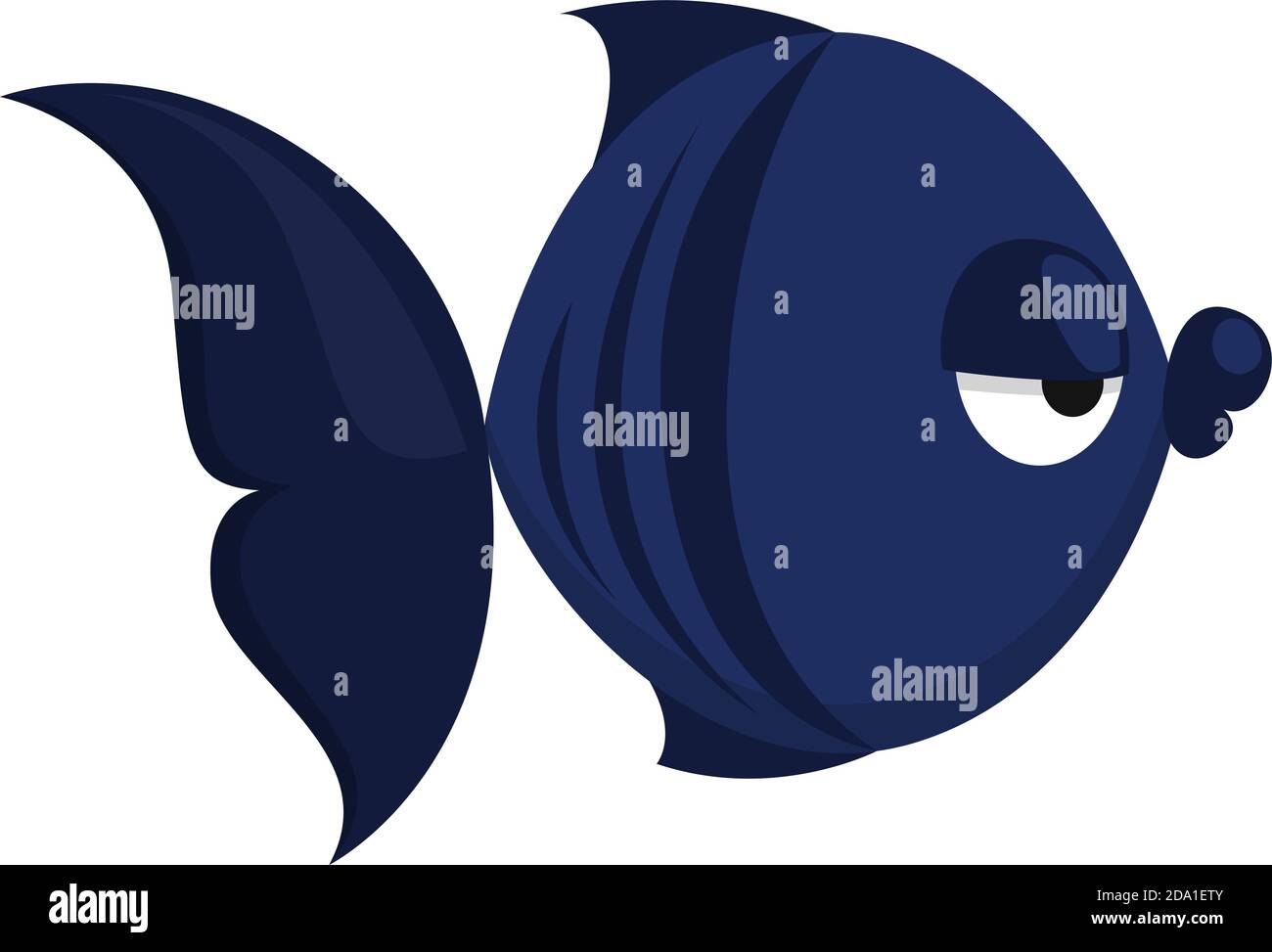 Bored blue fish,illustration,vector on white background Stock Vector ...