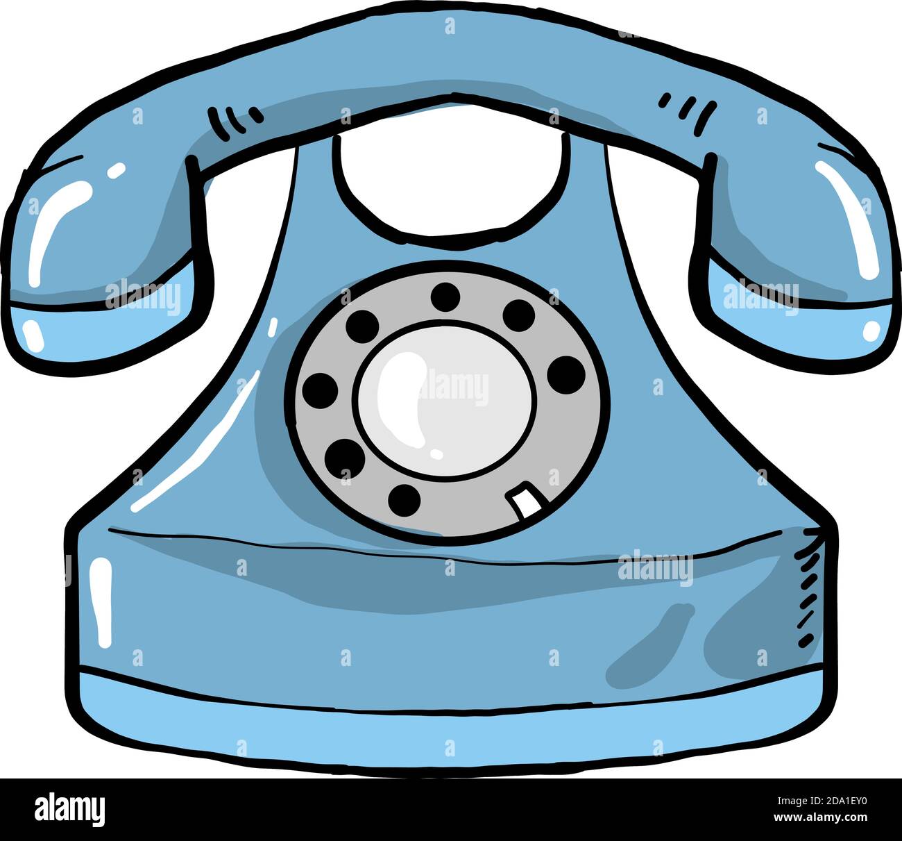 Old blue telephone,illustration,vector on white background Stock Vector ...