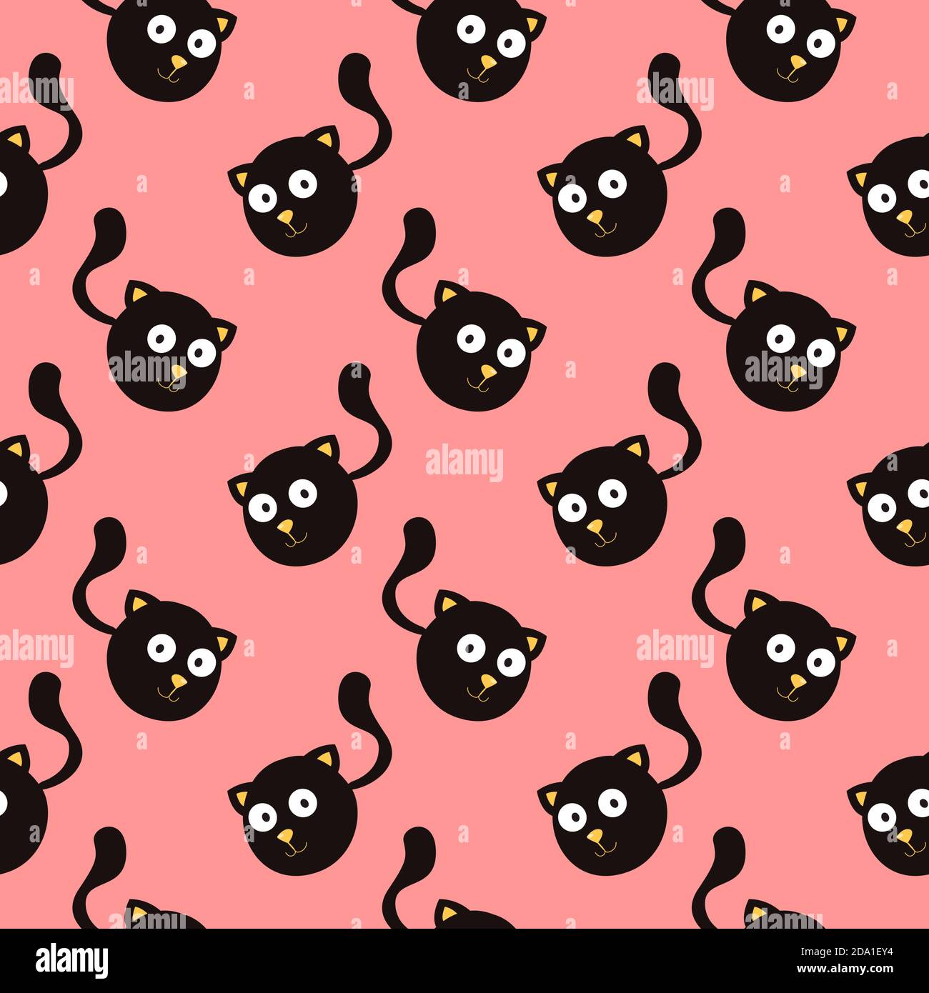 Black cat , seamless pattern on a pink background Stock Vector Image & Art - Alamy