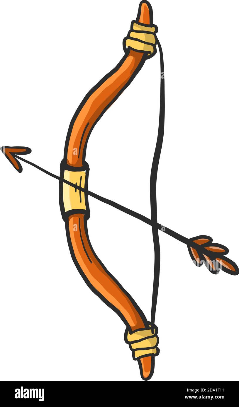 Red bow and arrow,illustration,vector on white background Stock Vector ...