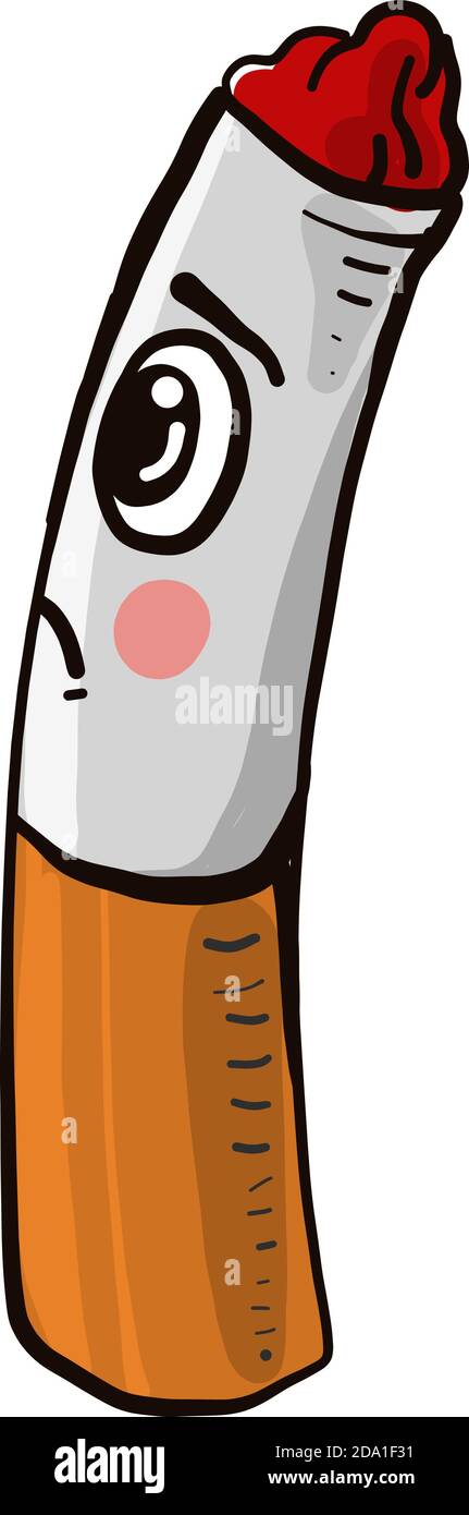 Sad cigarette,illustration,vector on white background Stock Vector ...