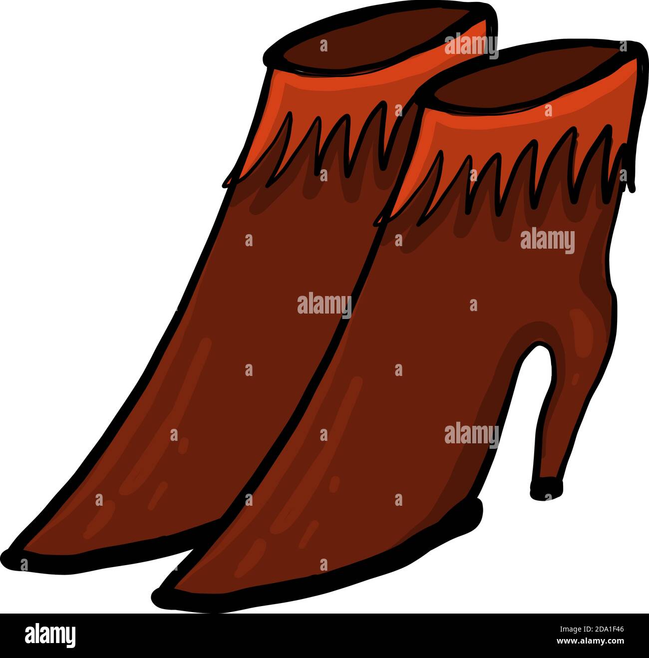 Brown boots,illustration,vector on white background Stock Vector Image ...