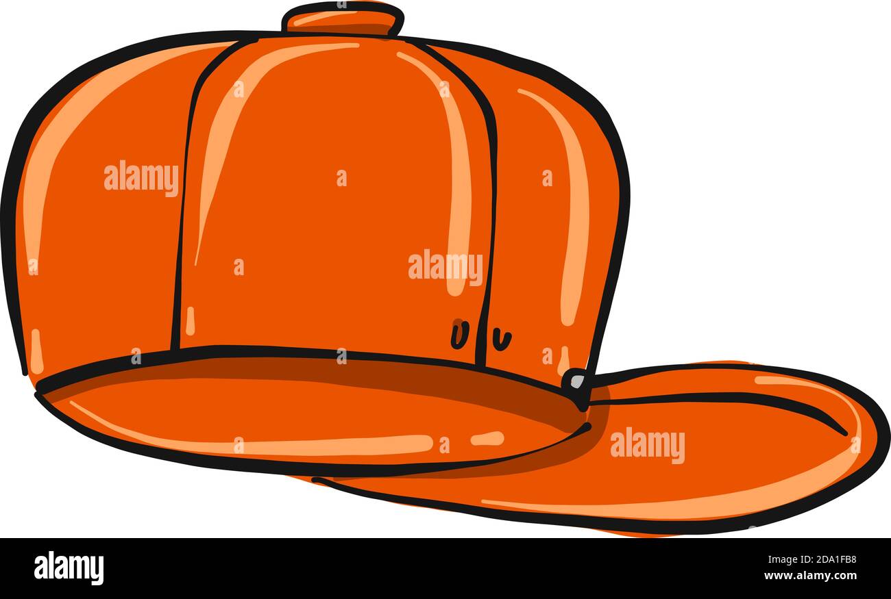 Big orange cap,illustration,vector on white background Stock Vector ...