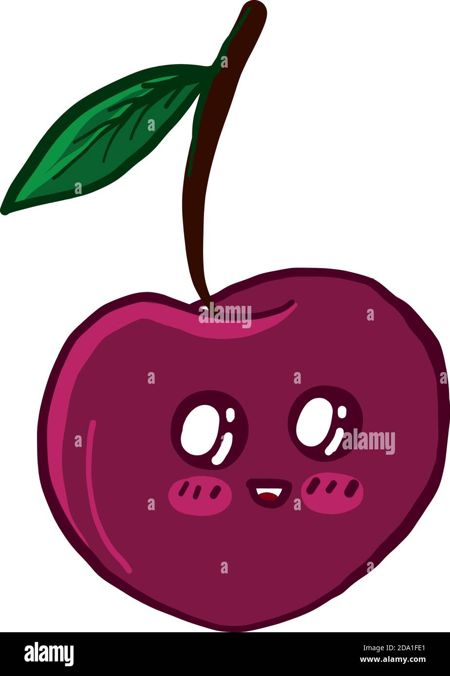 Cute cherry ,illustration,vector on white background Stock Vector Image ...