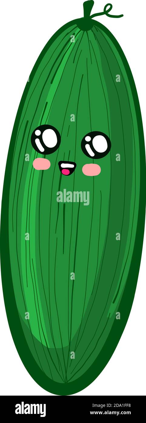 Cute cucumber ,illustration,vector on white background Stock Vector ...