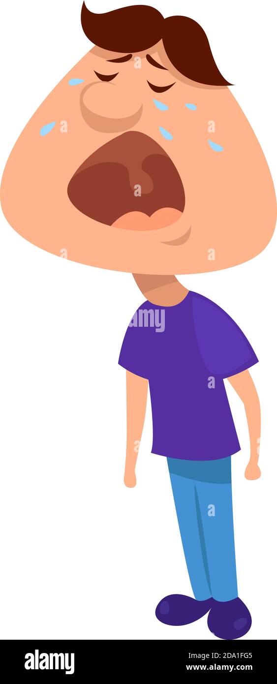 Crying boy ,illustration,vector on white background Stock Vector Image ...