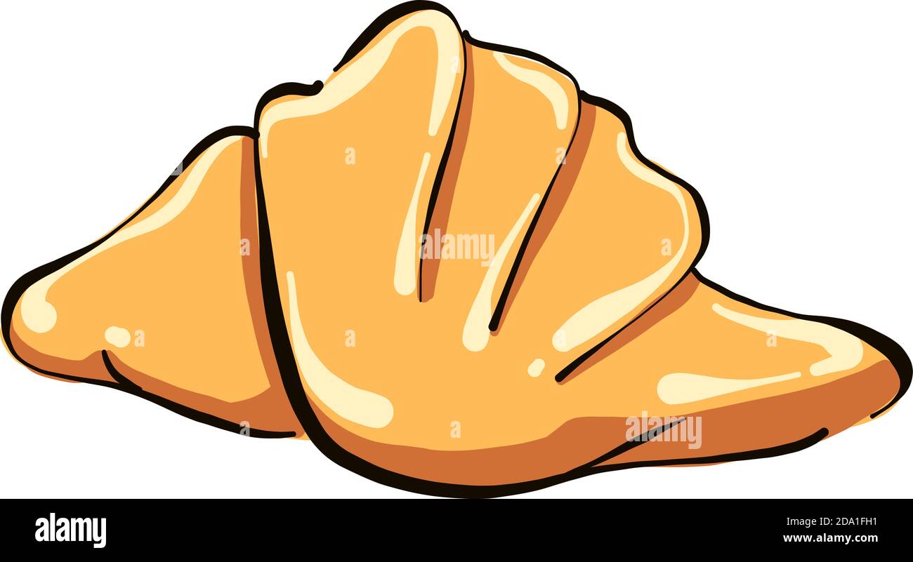 Yellow croissant ,illustration,vector on white background Stock Vector ...