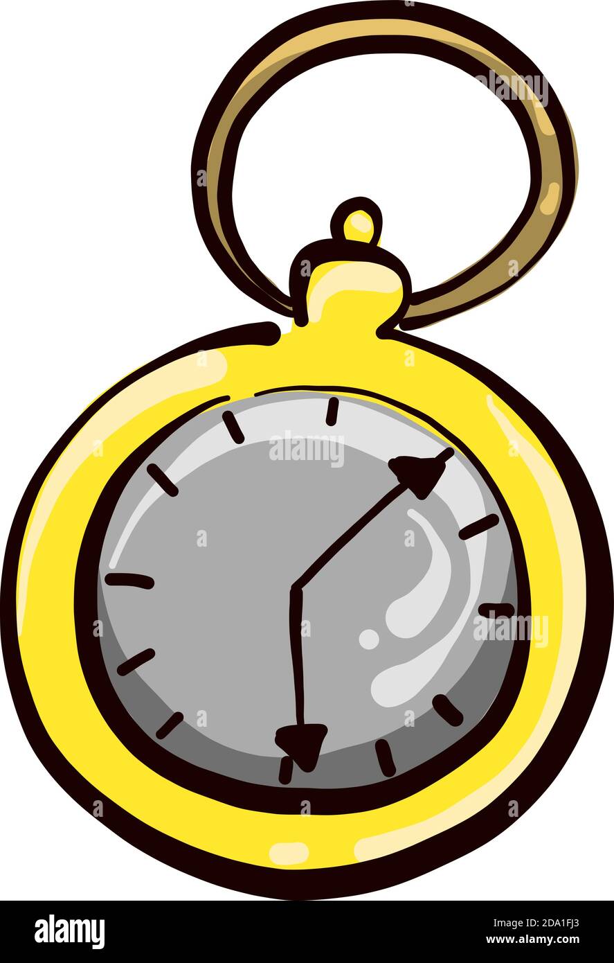 Yellow clock,illustration,vector on white background Stock Vector Image ...