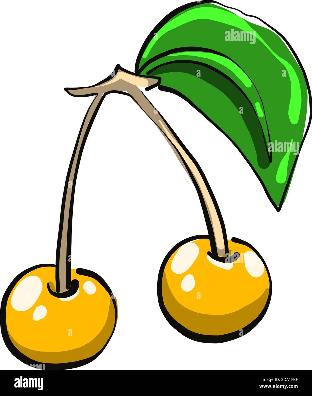 Yellow ripe cherry dessert Stock Vector Images - Alamy