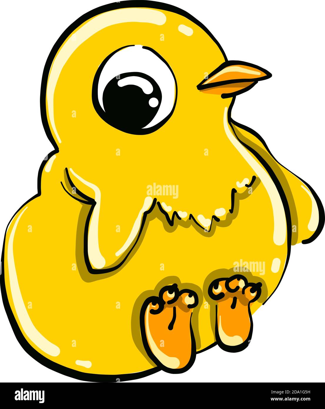 Little yellow chicken,illustration,vector on white background Stock ...